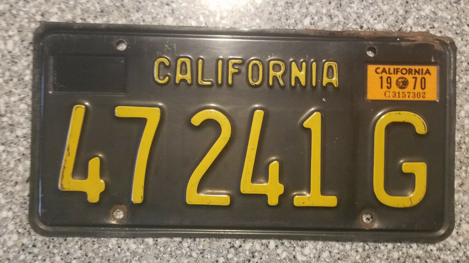 1963 California Commercial License Plate, Single, 1970 validation ...