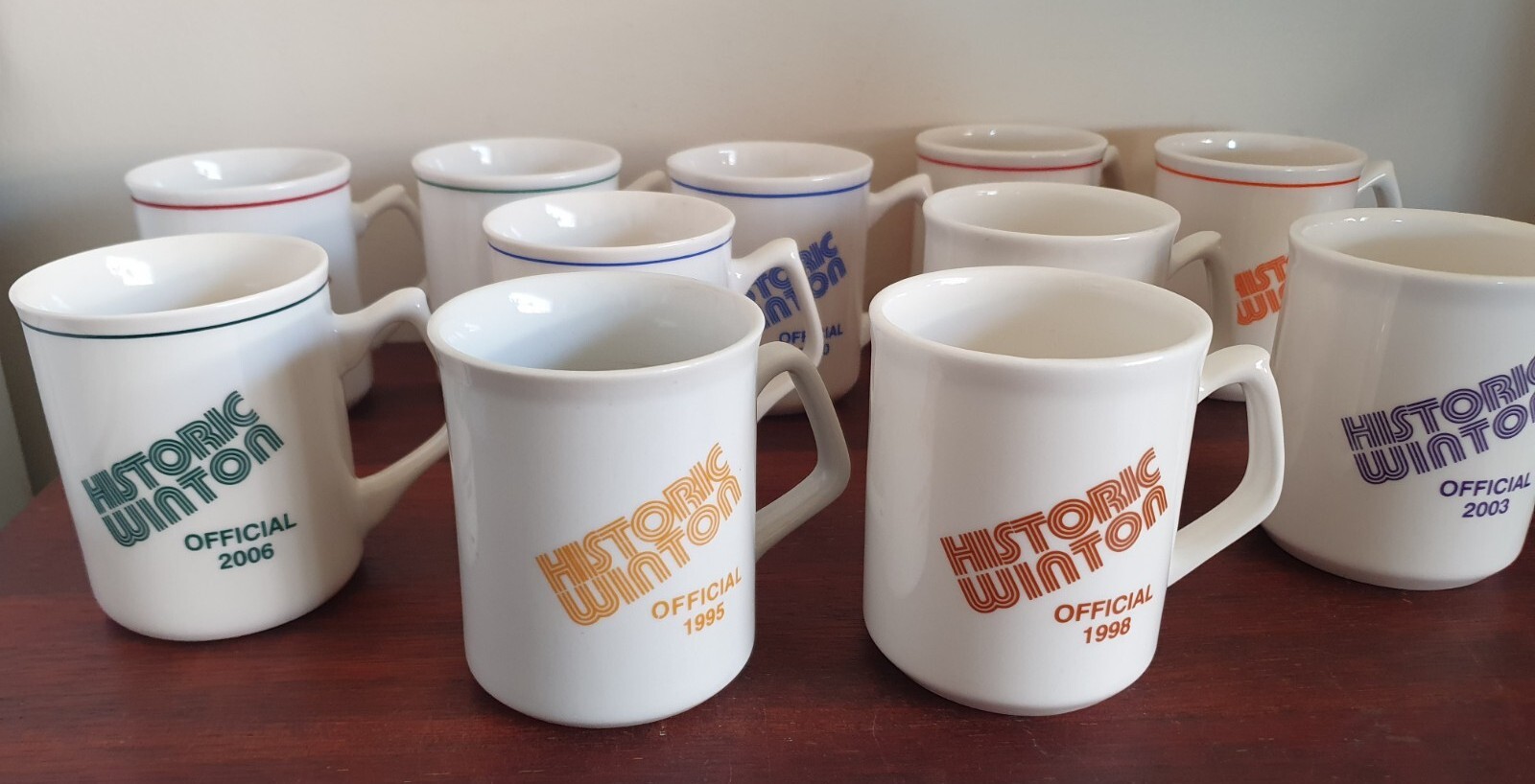 Vintage Collectable Austin 7 Club Historic Winton Mugs x 11 Motor Race ...