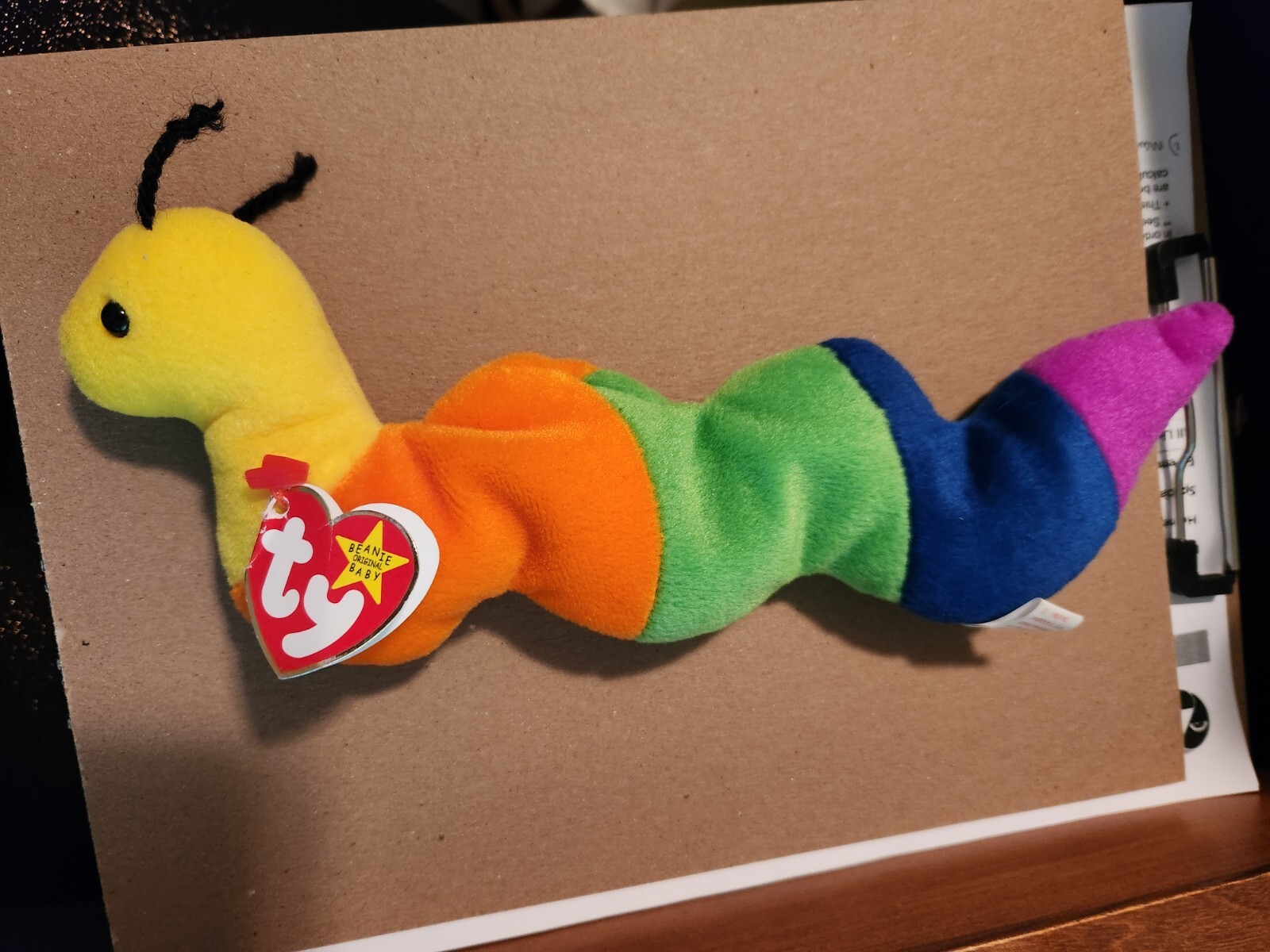 1995 INCH the WORM TY Beanie Baby Original 4th Gen Swing Tag PVC ...