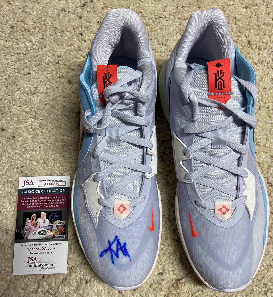 Kyrie Irving Signed Autograph Auto Nike Kyrie 5 Low Basketball Shoes ...