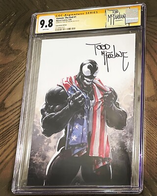 VENOM THE END 1 C2E2 VIRGIN VARIANT CGC 9.8 SS SIGNED TODD MCFARLANE ...