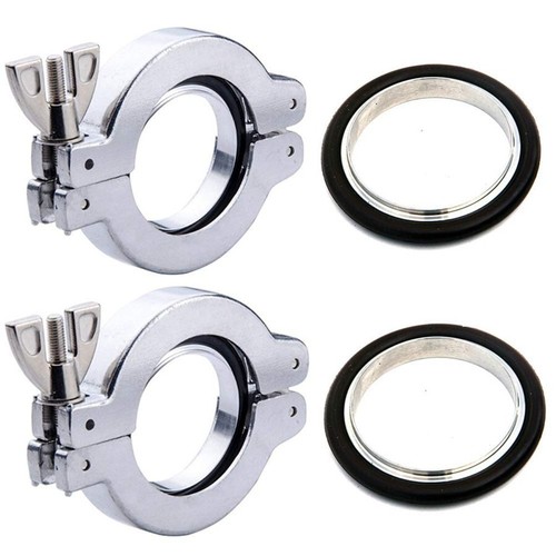 2 sets KF25 Aluminium vacuum Quick Flange clamp + centering ring w/ O ...
