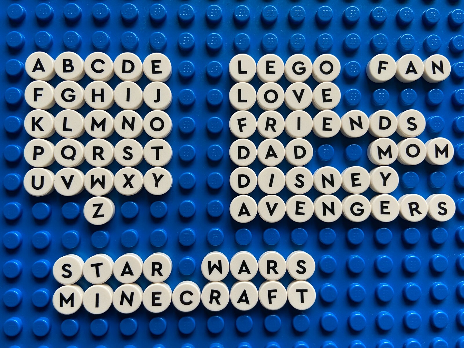 LEGO Letters 1x1 Printed Round Tiles Dots, **chose your letter**, 98138 ...