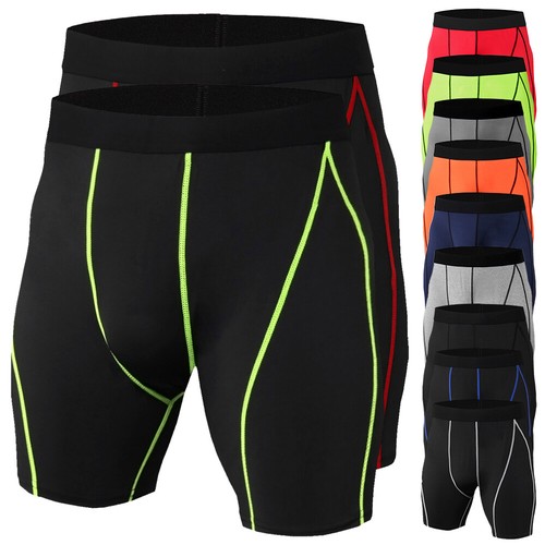 Mens Compression Shorts Cricket Boxer Groin Guard Support Running ...