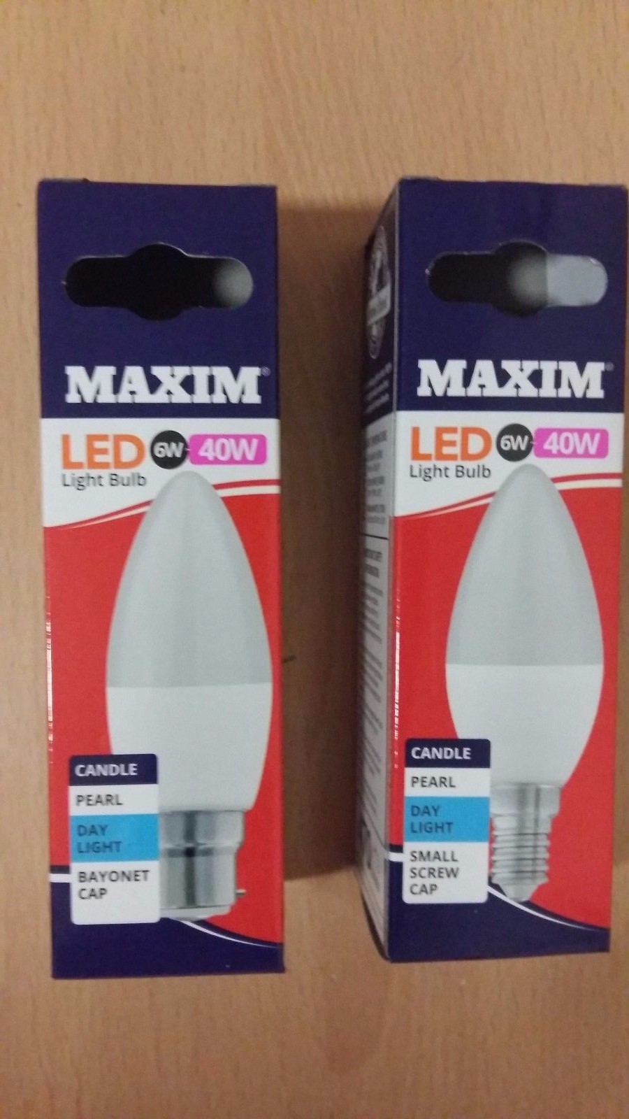 Maxim LED Candle Bulbs 3w 6w BC B22 SES E14 Day Light White 6500K 25w ...
