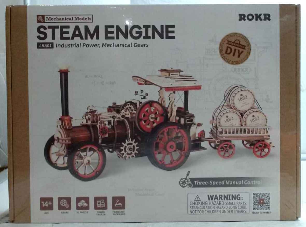 NEW Robotime Wooden 3D Puzzle Motorized Steam Train Model Kit for Adult ...