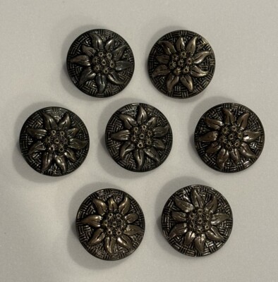 Vintage (Set Of 7) Ges VW Gesch Metal Floral Edelweiss Flower Garment ...