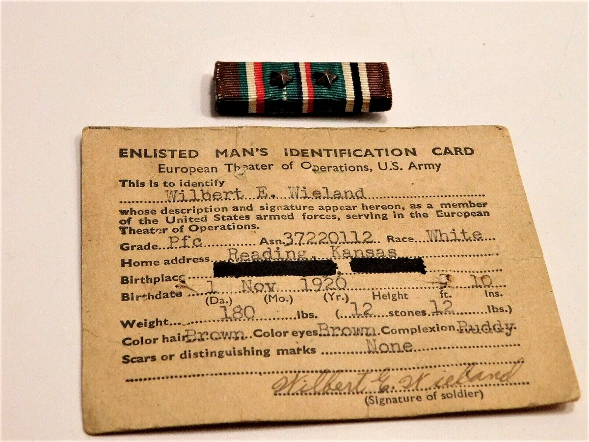 Wwii Enlisted Id Card