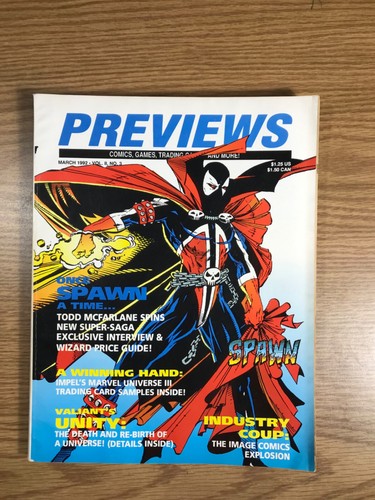 Previews Comics Catalog Vol II No. 3 March 1992 first SPAWN with cards ...
