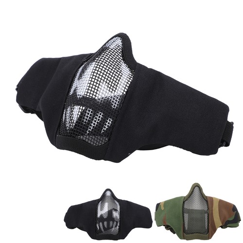 Outdoor Half Face Breathable Steel Mesh Face Cover Military For CS ...