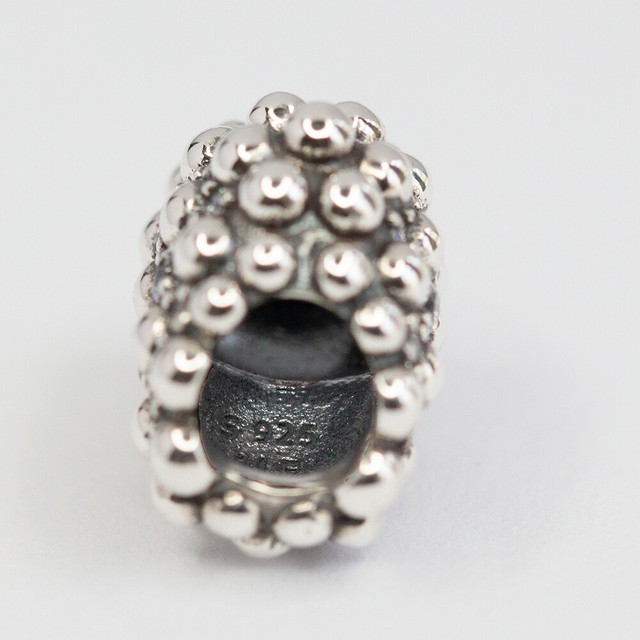 Authentic PANDORA Charm Beaded Sparkling Heart 798681C01 W Suede Pouch ...