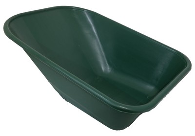 WHEEL BARROW REPLACEMENT PLASTIC BODY 110 LITRE/ NO HOLES (GREEN) MADE ...