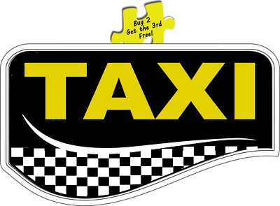 Taxi Checker Taxi Cab Yellow Cab For Hire Decal Sticker 3.5" x 6.0 ...