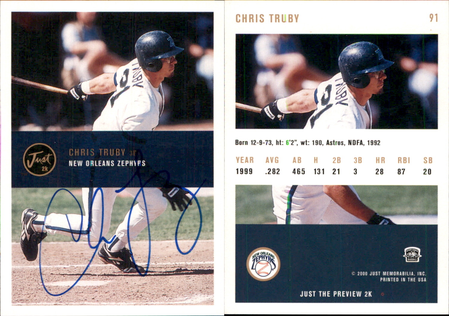 2000 Just Minors - Just the Preview #91 Chris Truby for sale online | eBay