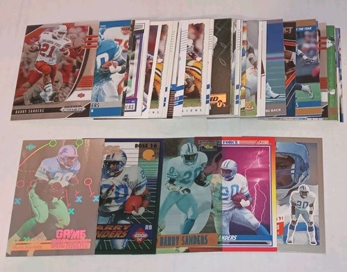 (50) CARD BARRY SANDERS LOT!!! DETROIT LIONS STAR!! INSERTS!! MVP!! HOF ...