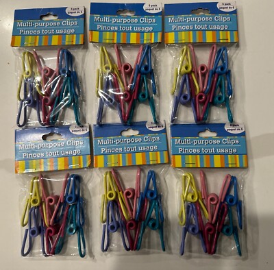 SET OF 6 Colorful Multi-Purpose Clips 6 Count L2 | eBay