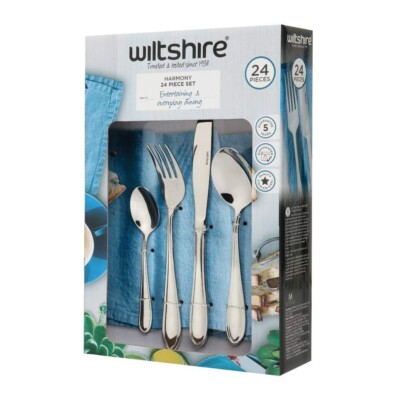 Wiltshire 24 Piece Harmony Cutlery Gift Boxed Set Fork Knife Spoon ...