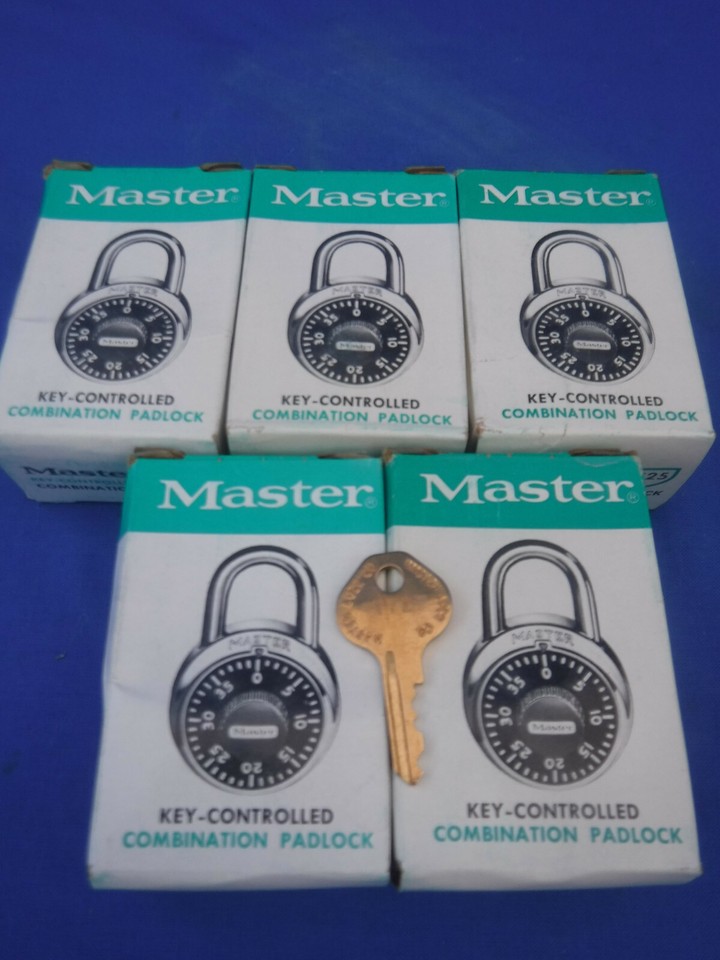 Master Lock 1525 Padlocks W/OEM Control Key FIVE Combination Locks NIB ...