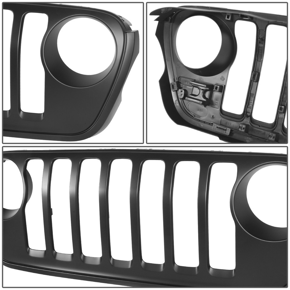 Front Black Radiator Grille Insert Assembly For 18-25 Jeep Wrangler ...