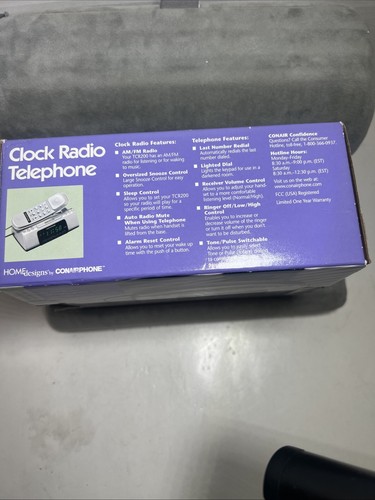 CONAIR Digital Alarm Clock AM/FM Radio Telephone Phone TCR200MS (READ ...