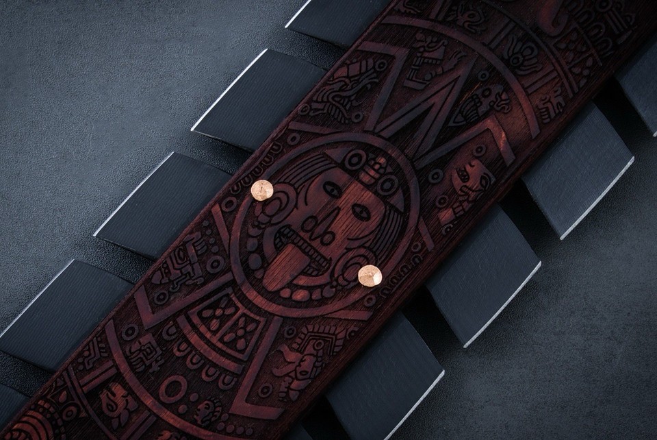 RMJ Tactical Gold Point Forge Aztec Macuahuitl Red Calendar Hickory | eBay