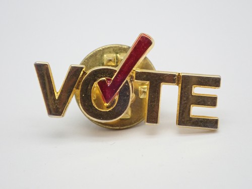 Vote Check Mark Gold Tone Vintage Lapel Pin | eBay