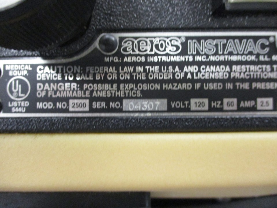 AEROS INSTRUMENTS 2500 VACUUM ASPIRATOR PORTABLE SUCTION | eBay