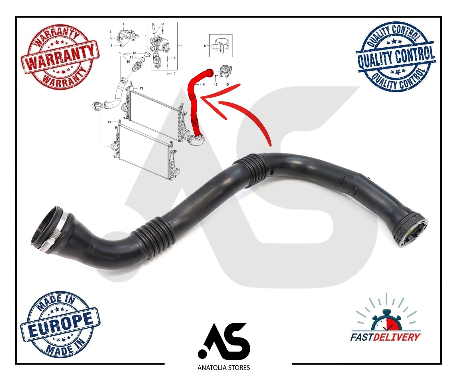 Turbo Intercooler Outlet Pipe Hose For Vauxhall Insignia 1.6 Cdti ...