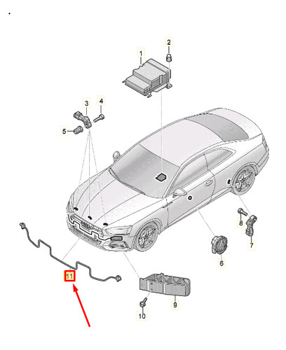 NEU AUDI A4 B9 FRONTFUßGÄNGER -CRASH -SENSOR 8W0959121A ORIGINAL | eBay.de