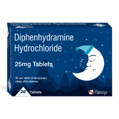 Flamingo Sleep Aid 25mg - Relief of Sleep Disturbance - 20 Tablets ...