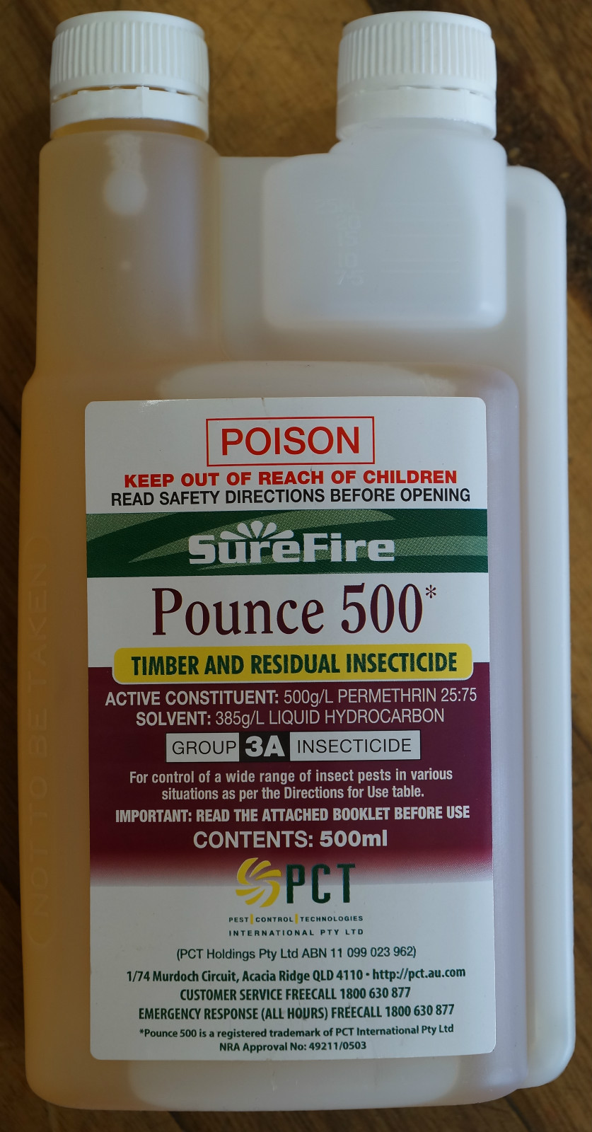 Pounce 500 Timber and Residual Insect Poison 500mL Ants Spiders etc ...