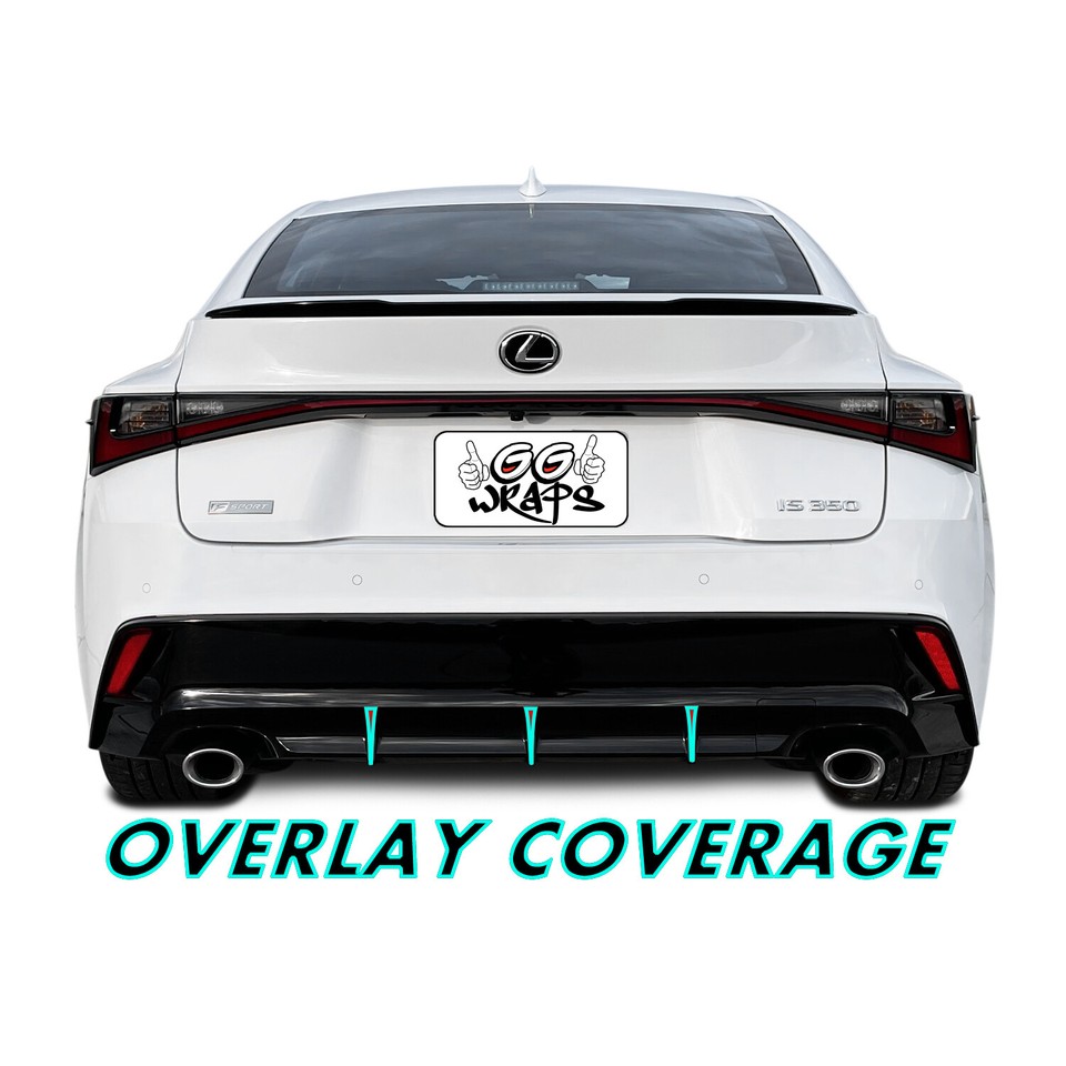 Redout Blackout Overlay for 2021-24 Lexus IS Rear Bumper Diffuser Fin ...