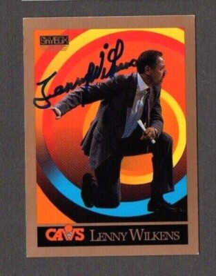 Lenny Wilkens HoF 1990-91 Skybox authentic autographed card Cavaliers ...