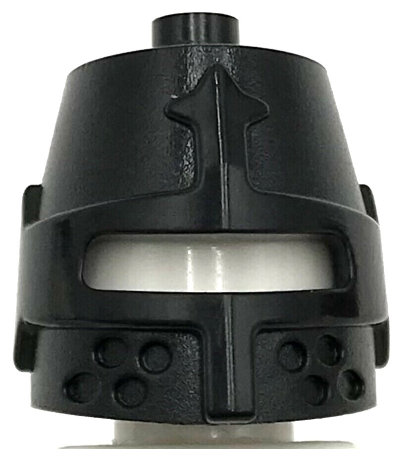 Lego New Black Minifigure Headgear Helmet Castle Closed Eye Slit Knight ...