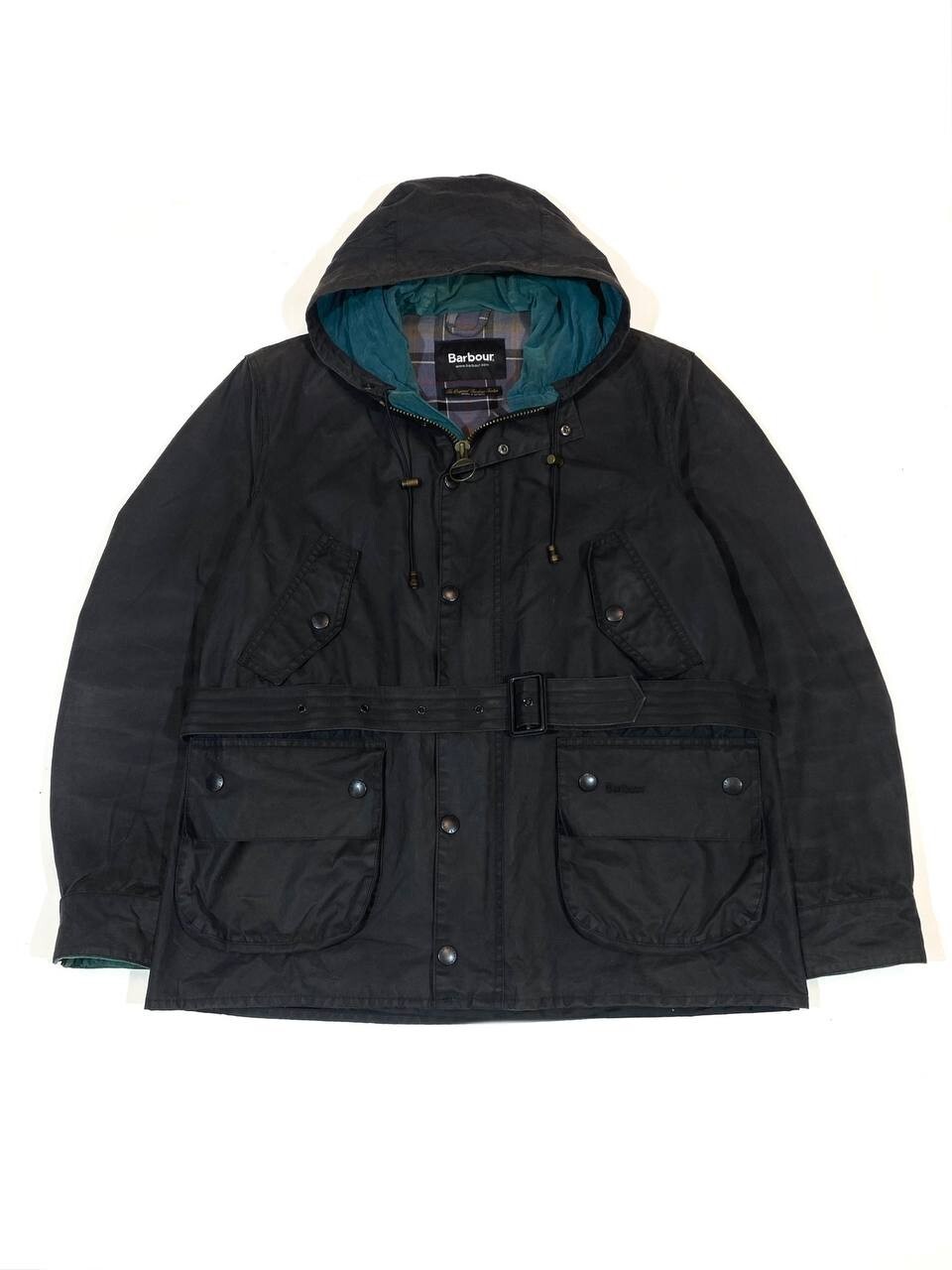 Barbour Durham Walking Waxed Men Jacket Size L Black - Gem