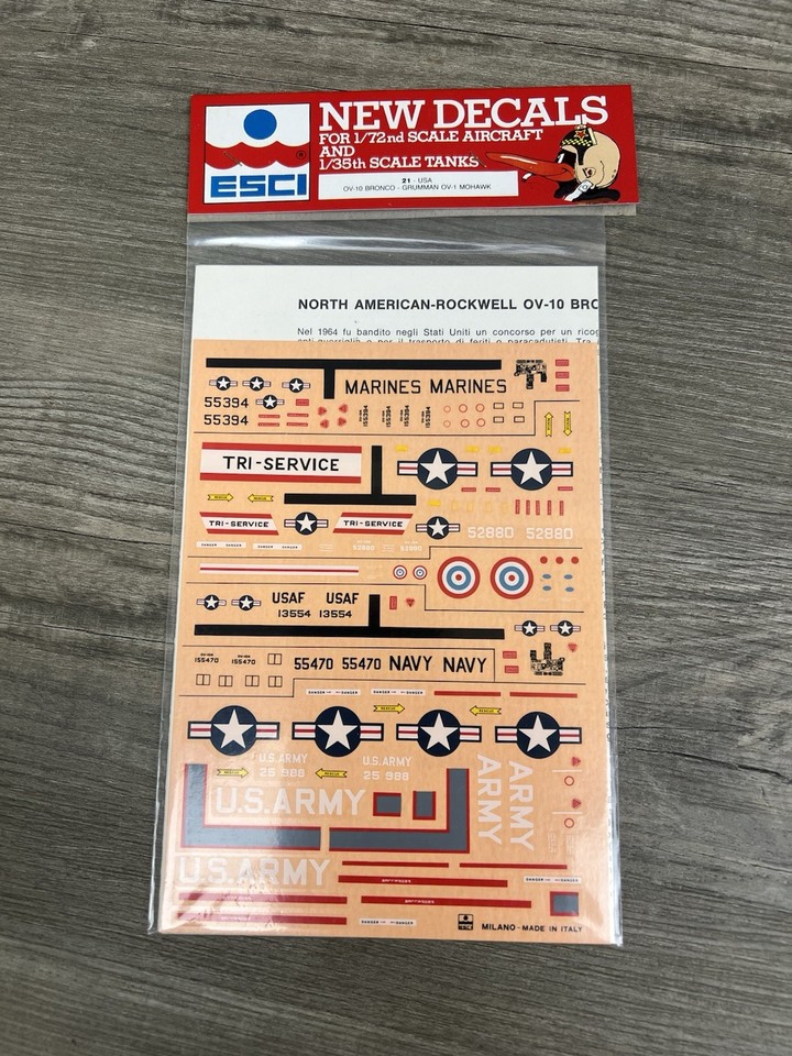 ESCI New Decals For 1/72 Scale Aircraft & 1/35 Scale Tanks Lot Of 6 | eBay