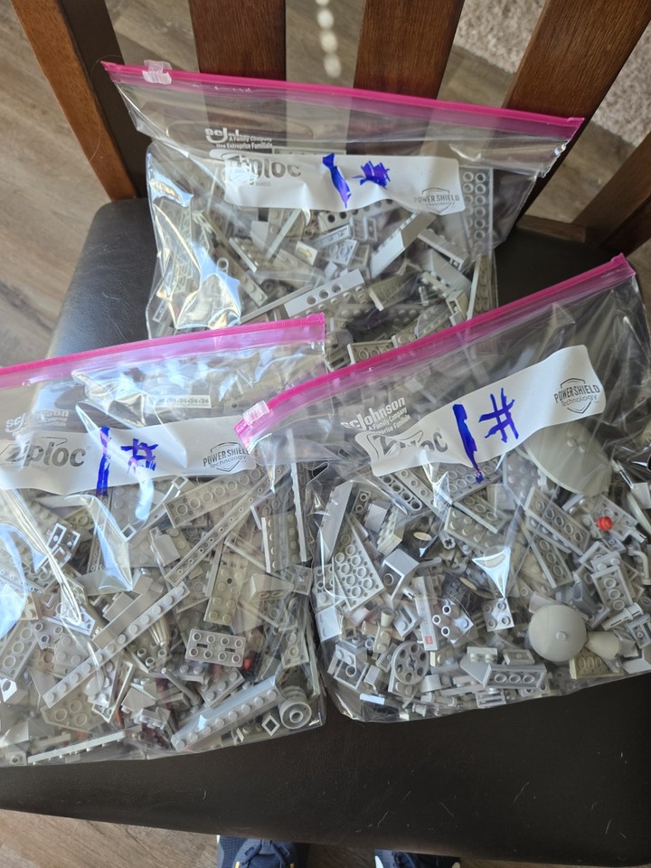 LEGO PIECES BULK GREY GRAY 1 POUND SORTED COLOR BRICKS PLATES ETC ...
