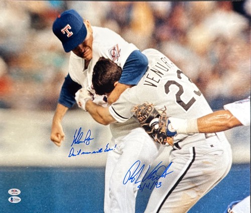 Nolan Ryan Robin Ventura Signed 16x20 The Fight Photo W Insc PSA BAS | eBay