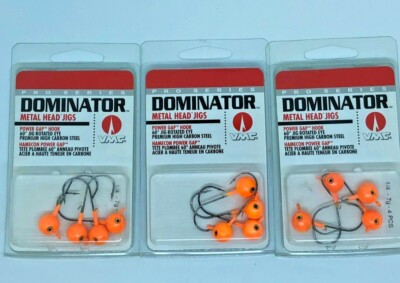 (3) VMC DOMINATOR METAL HEAD JIGS 1/4 OZ. ORANGE 4PC | eBay