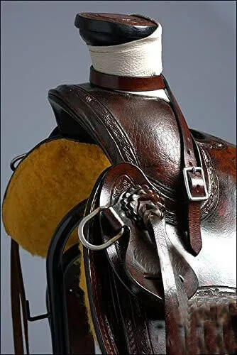 Western wade tree roping Leather Horse Saddle Full Tack Set. Size-10 ...
