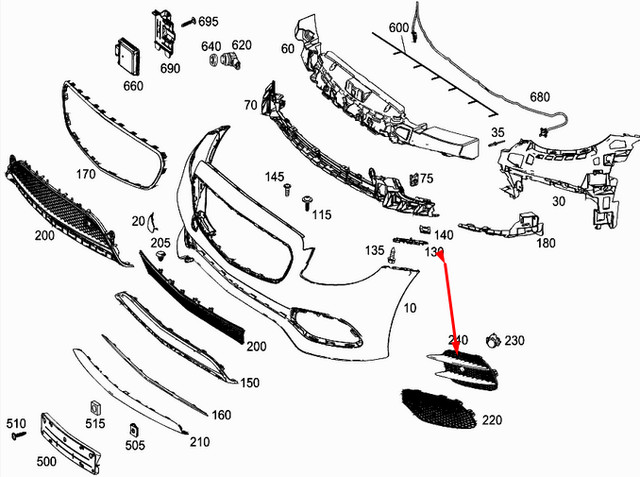 Genuine MERCEDES BENZ E Class W213 AMG 2016 Front Bumper Right Grill ...