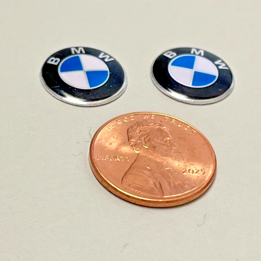 2x for BMW 14mm Logo Key Fob Sticker Emblem Replacement Aluminum ...
