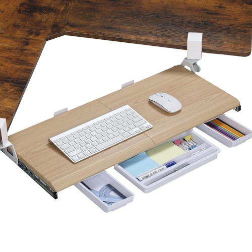 Keyboard Tray Under Desk, Ergonomic Corner Keyboard Tray with 180 ...