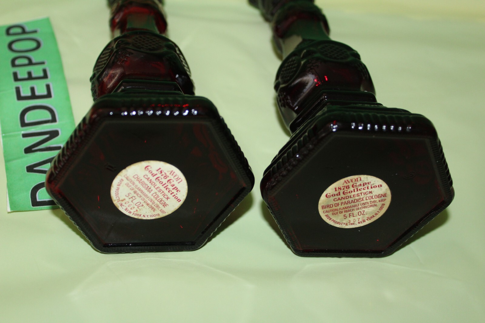 Ruby Red Glass Avon Cape Cod 1876 Pair Of Charisma Cologne Candlesticks ...