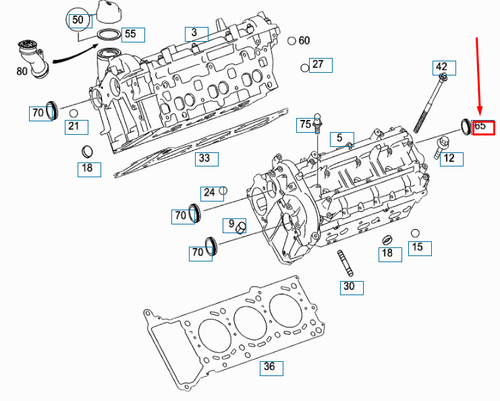 MERCEDES-BENZ GL X164 Steuerkettenspannerdeckeldichtung A0009976220 NEU ...