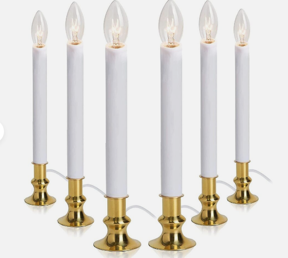 Electric Window Candle Light Glass Bulb - Home Decor 48” Cord 4 or 8 ...