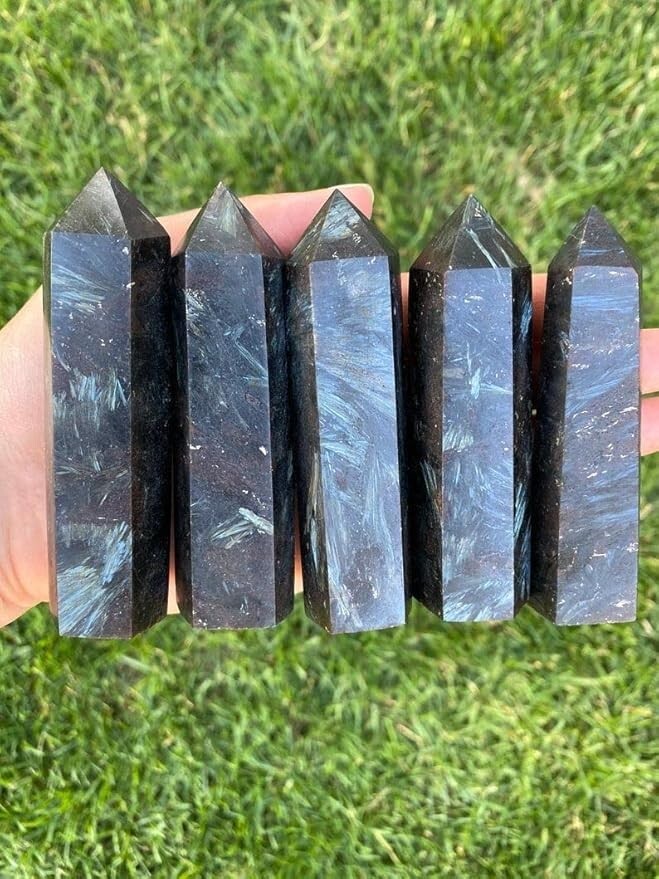 2025NEWFIND Arfvedsonite Tower Point Flash Stone Wand Healing Reiki ...