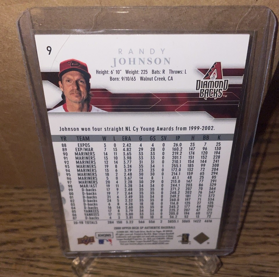 2008 SP Authentic #9 Randy Johnson Arizona Diamondbacks | eBay