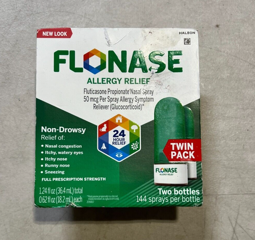 Flonase Allergy Relief 2x144 Metered Sprays, DMGD BOX FREE S&H_05/25 OR ...