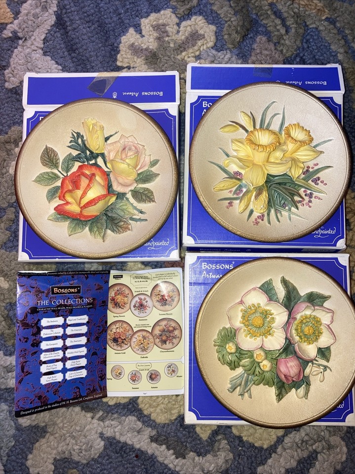 Three Bossons England Spring & Summer 3D 6" Wall Plates-RARE Kk19 | eBay